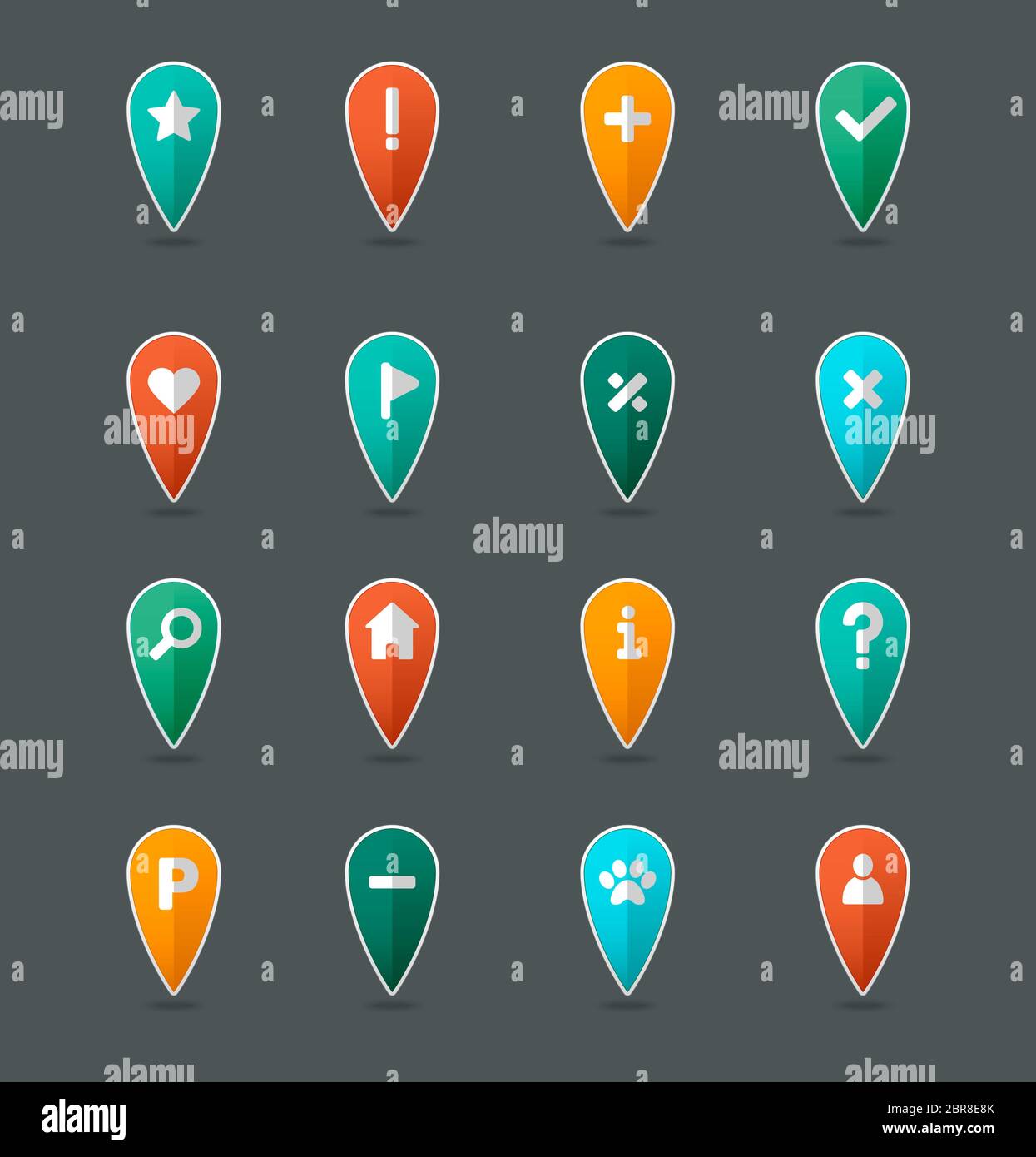 Pin mappa icon set. Puntatore Mappa. I marcatori mappa. Destinazione ...