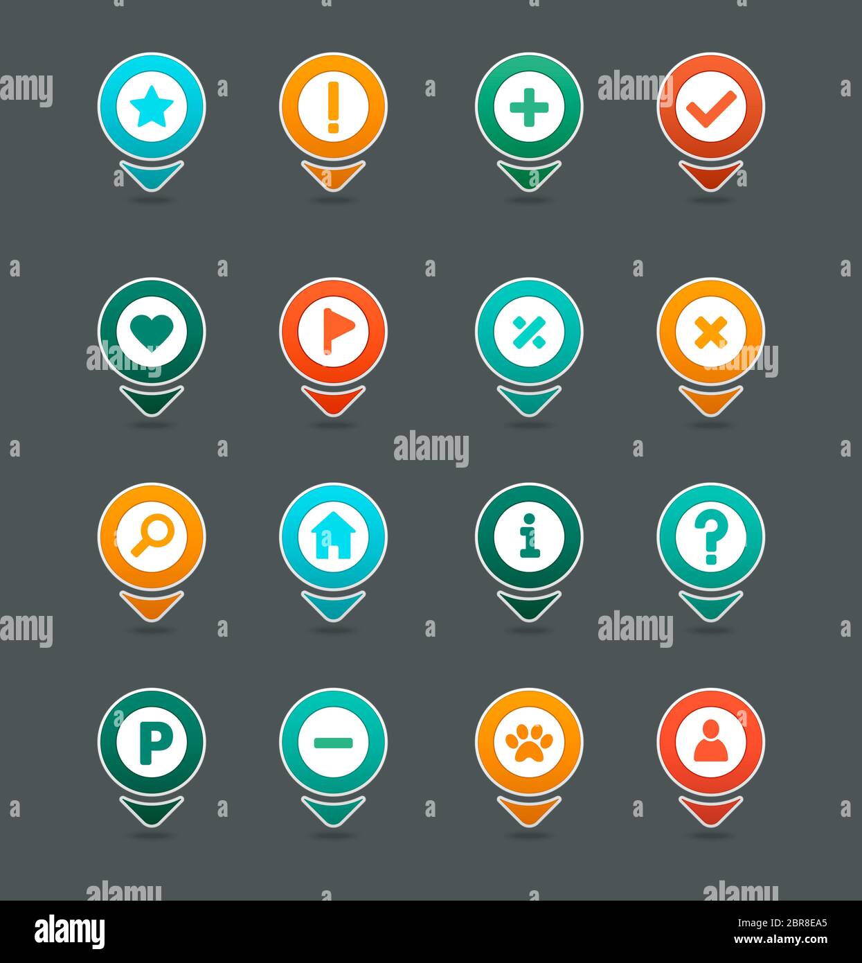 Pin mappa icon set. Puntatore Mappa. I marcatori mappa. Destinazione ...