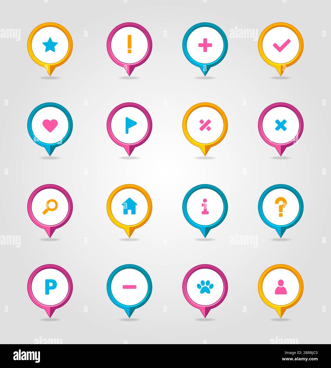 Pin mappa icon set. Puntatore Mappa. I marcatori mappa. Destinazione ...