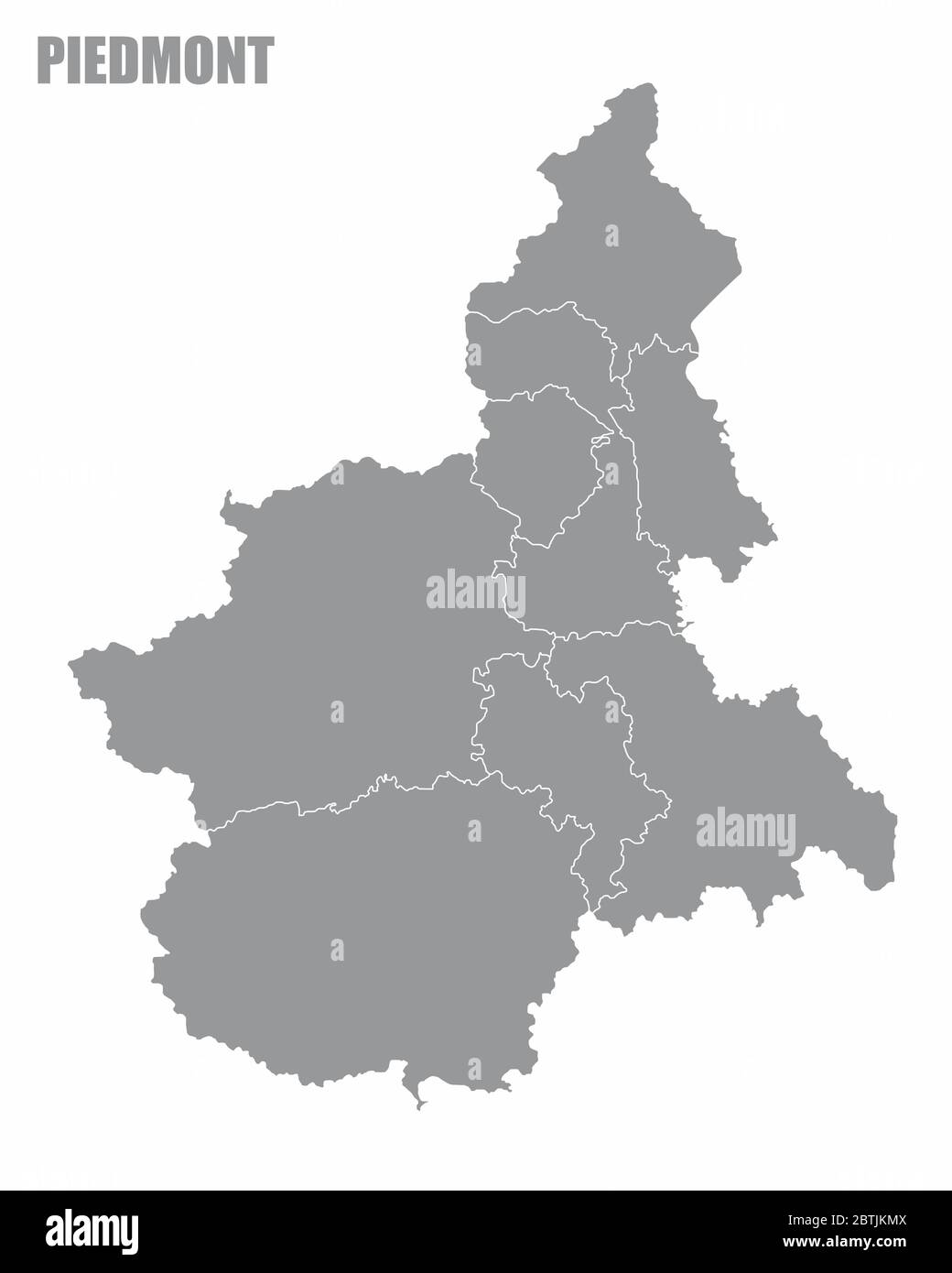 Mappa della regione Piemonte Immagine e Vettoriale - Alamy