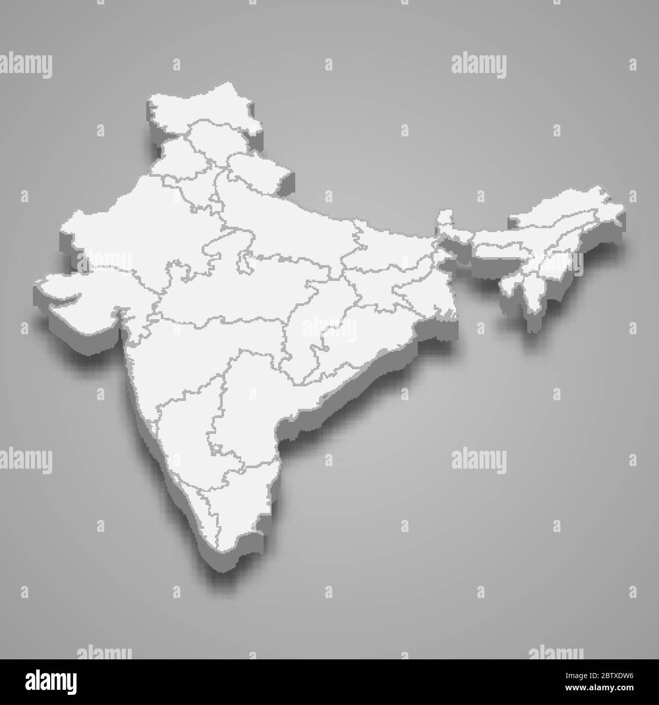 Cartina geografica dell india Immagini Vettoriali Stock - Alamy