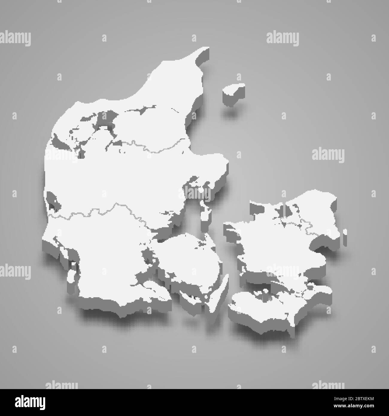 Cartina geografica danimarca Foto e Immagini Stock in Bianco e Nero - Alamy