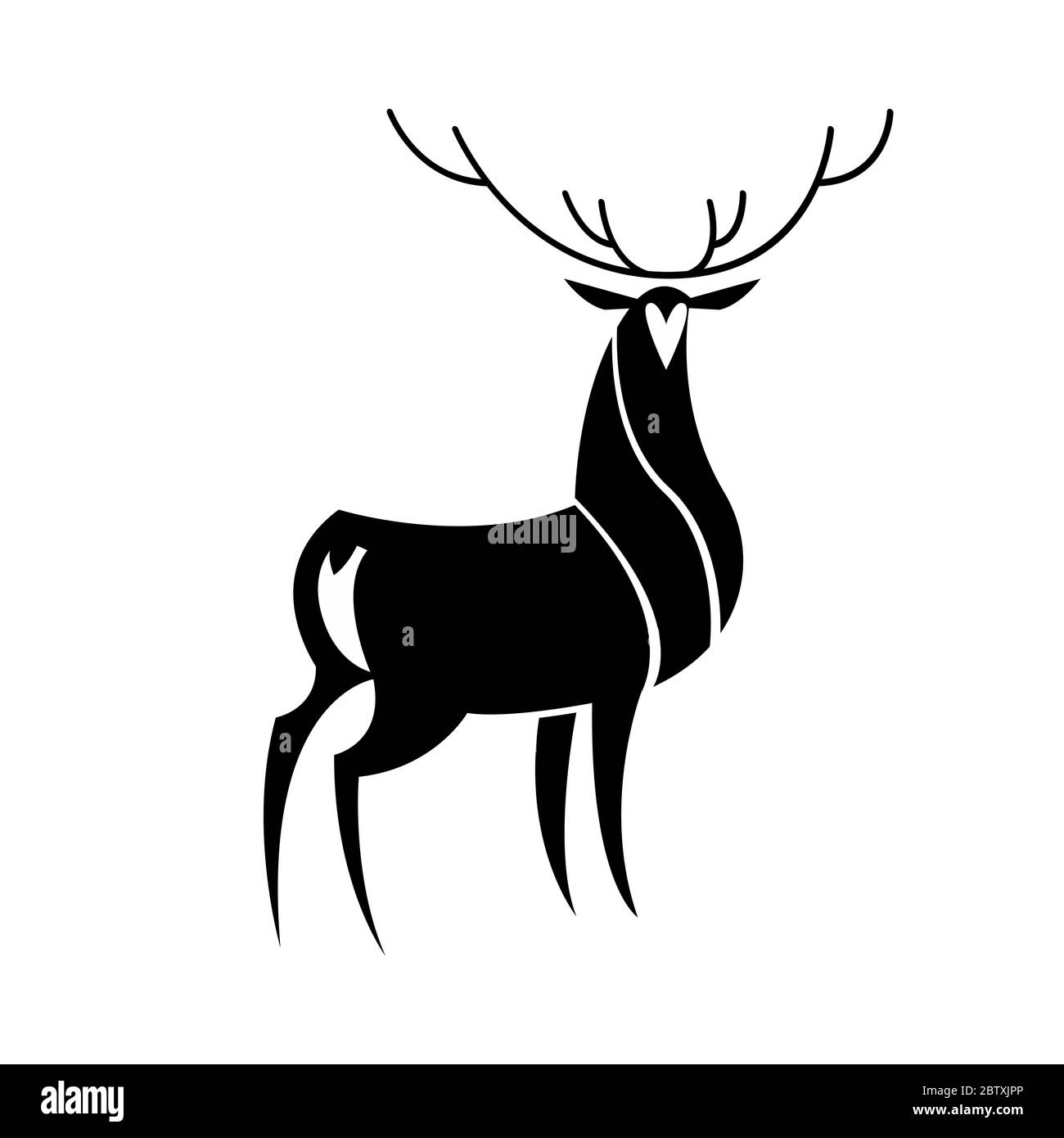 Stylized deer silhouette Immagini Vettoriali Stock - Alamy