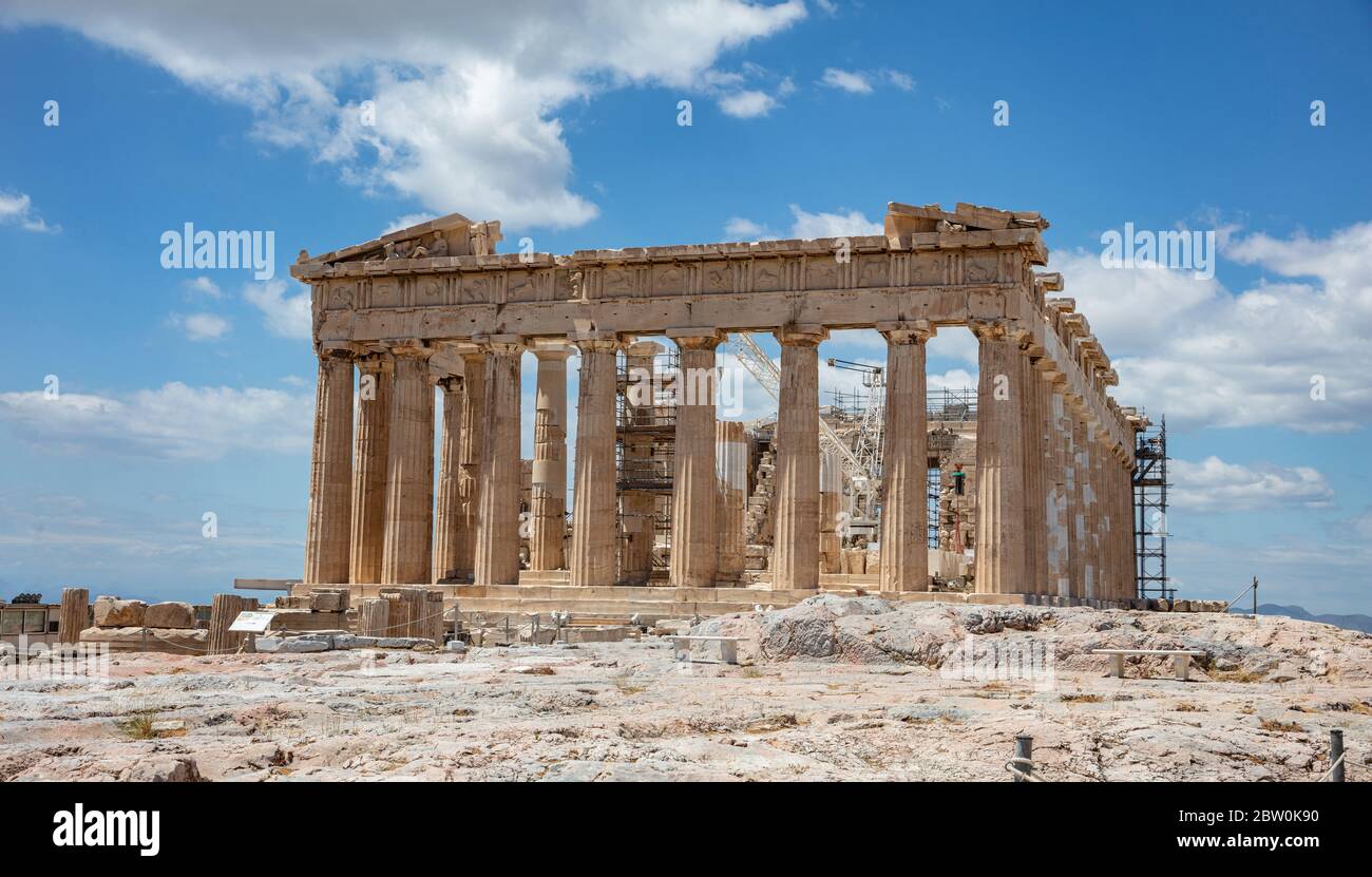 Atene Acropoli, Grecia. Tempio Partenone dedicato alla dea Athena ...