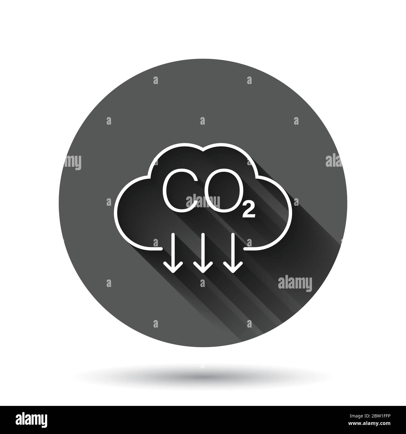 Icona CO2 in stile piatto. Illustrazione vettoriale di emissione su ...