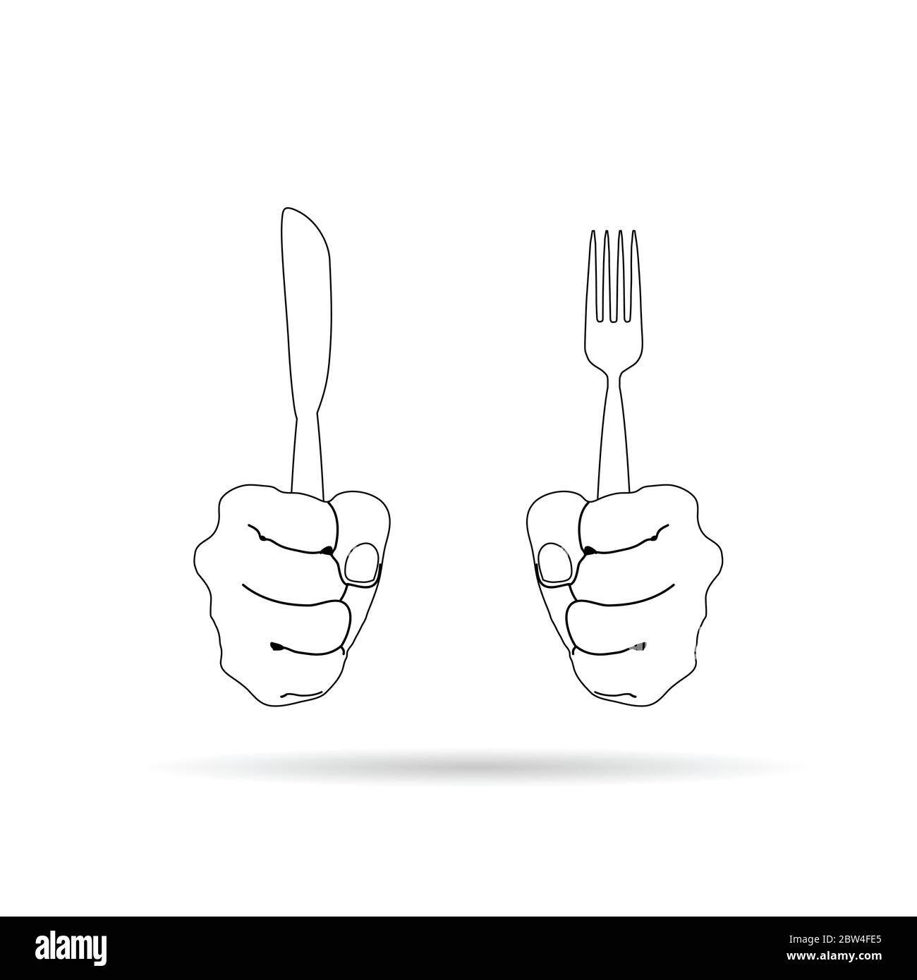 posate in disegno a mano disegno disegno illustrazione su sfondo bianco ...