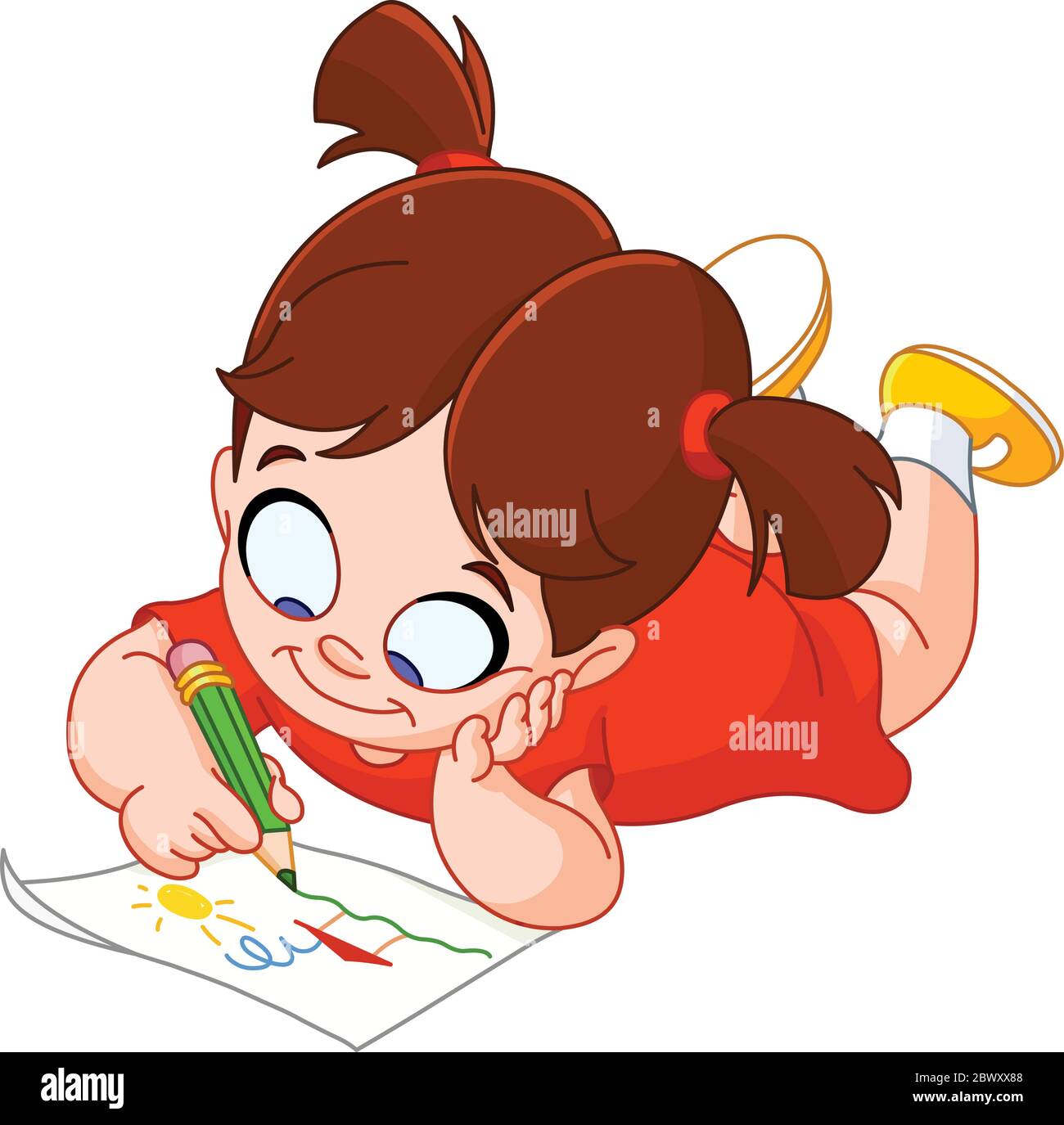 Bambino che fa un disegno Immagini Vettoriali Stock - Alamy