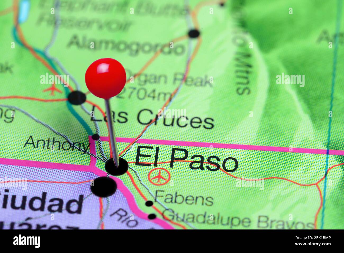 El paso texas su una mappa immagini e fotografie stock ad alta ...