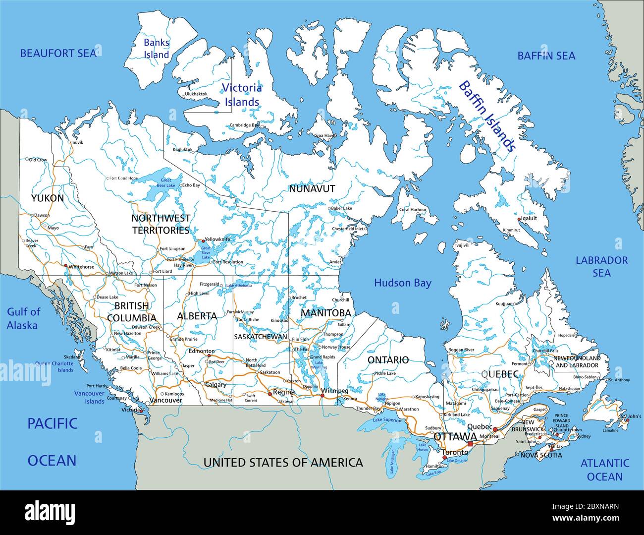 Rivers great lakes map Immagini Vettoriali Stock - Alamy