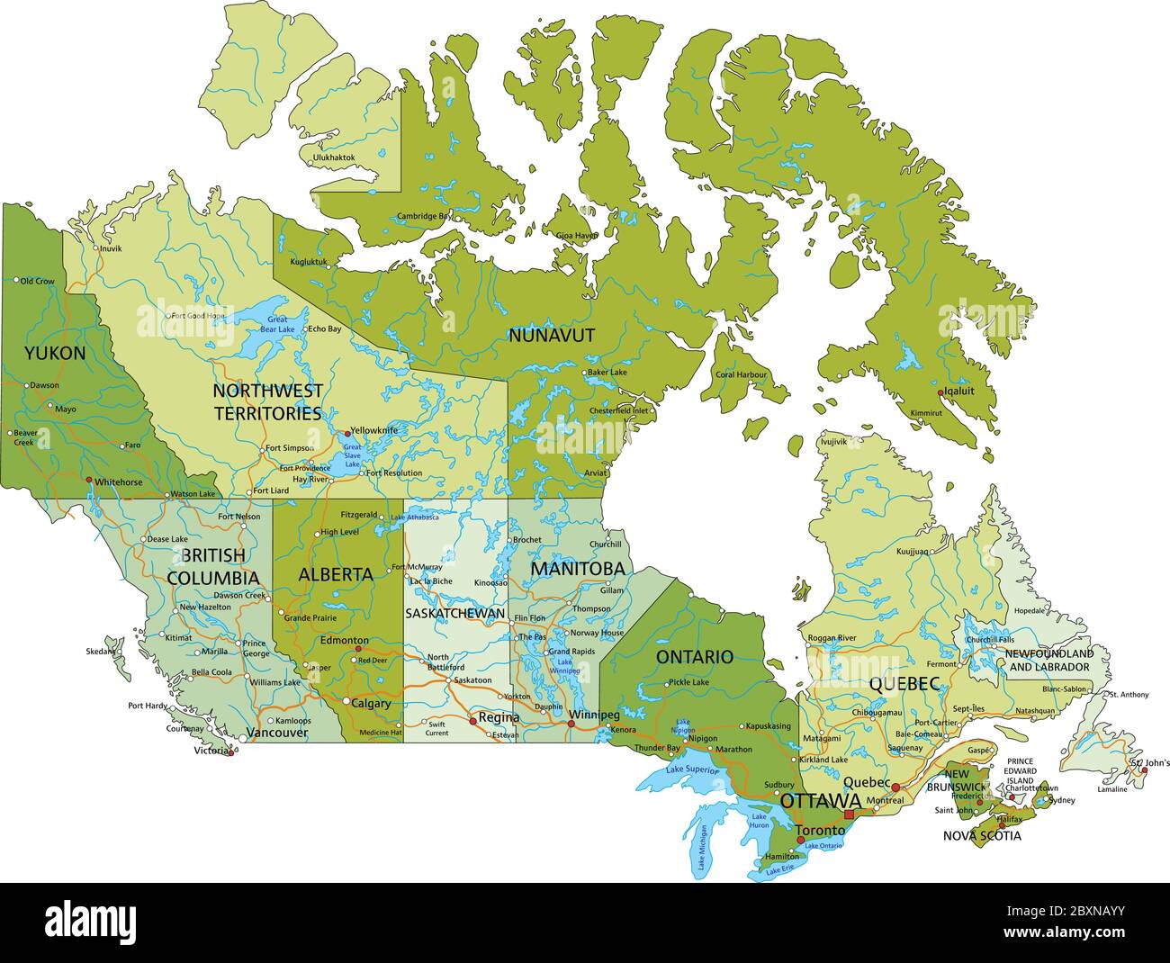 Mappa politica del canada immagini e fotografie stock ad alta ...