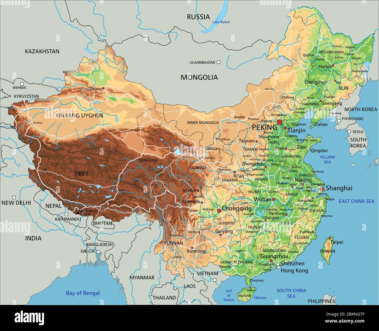 Cina cartina fisica immagini e fotografie stock ad alta risoluzione - Alamy