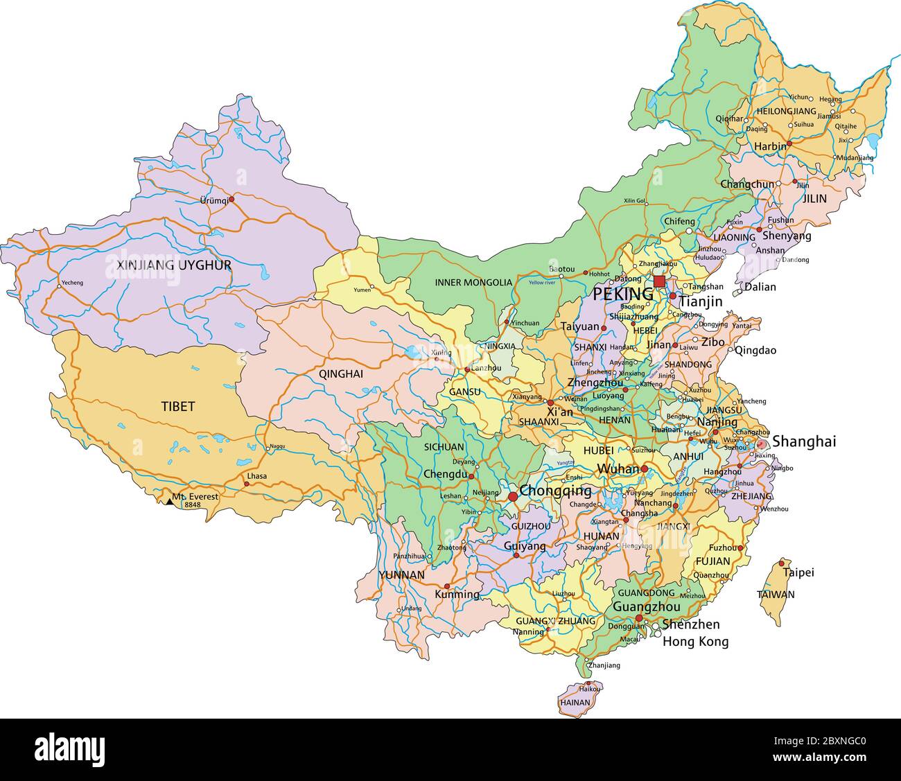 Political map china immagini e fotografie stock ad alta risoluzione - Alamy