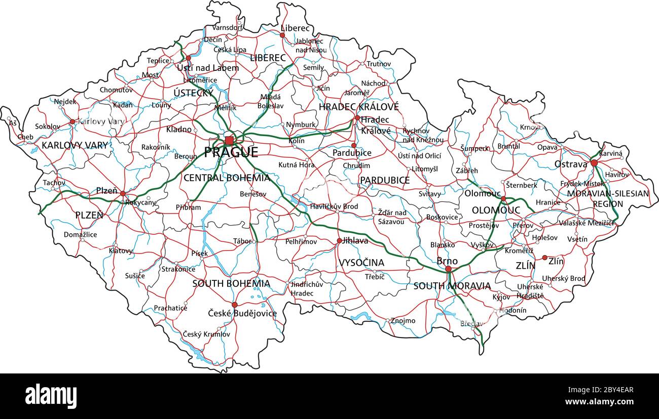 Mappa della repubblica ceca immagini e fotografie stock ad alta ...