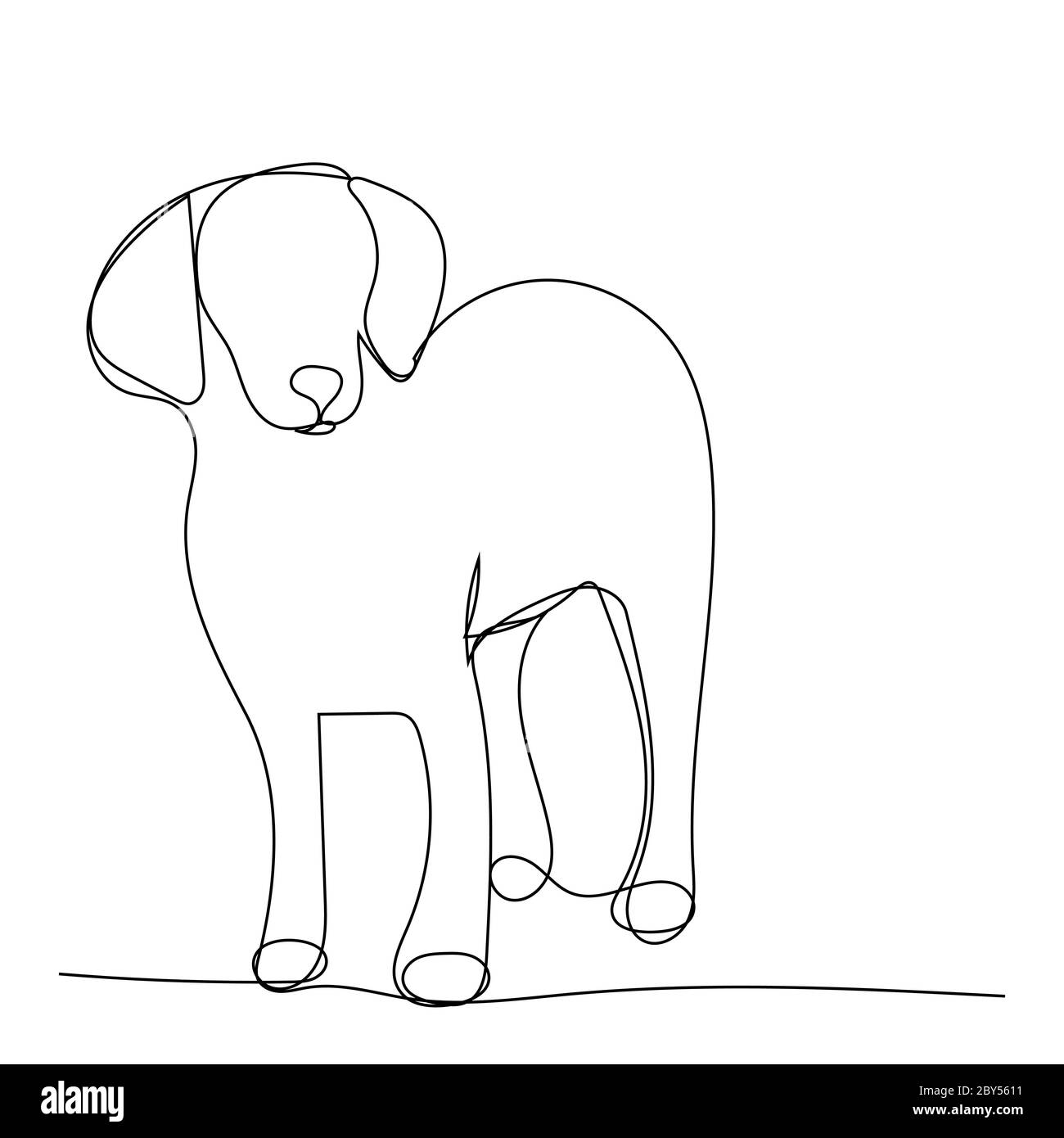Cane con disegno continuo a una linea Immagini Vettoriali Stock - Alamy