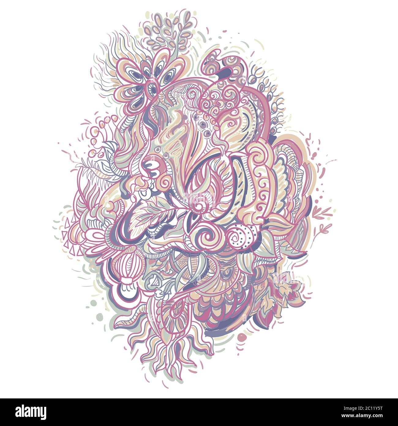 Disegno di arte fiore zentangle Immagini Vettoriali Stock - Alamy