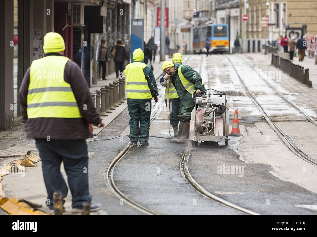 Posa di binari del tram immagini e fotografie stock ad alta risoluzione ...