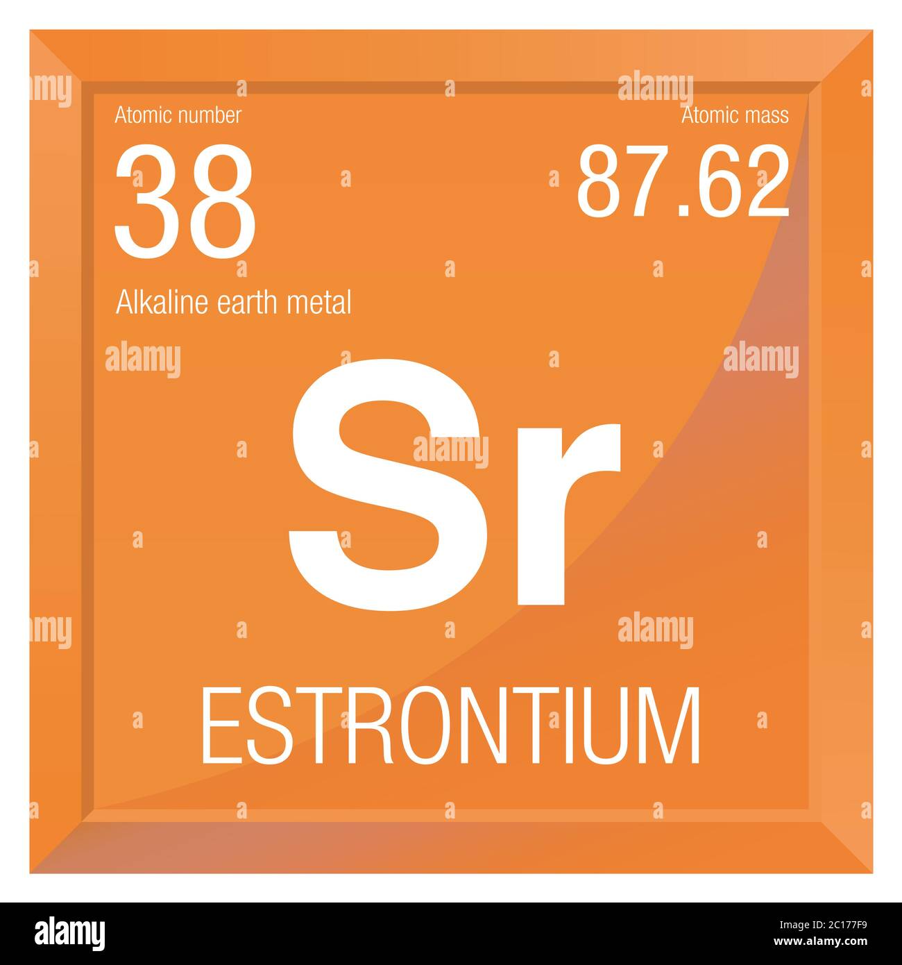 Simbolo di stronzio. Elemento numero 38 della Tavola periodica degli ...