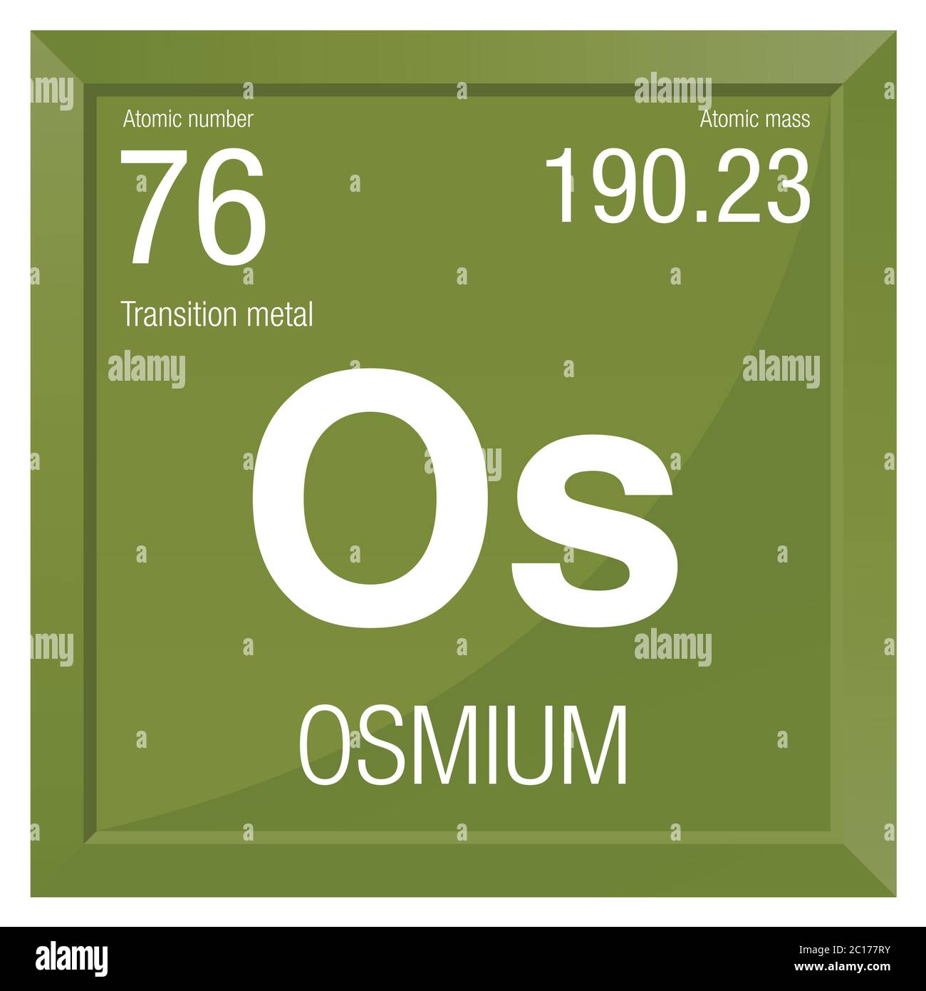 Simbolo osmio. Elemento numero 76 della Tavola periodica degli elementi ...