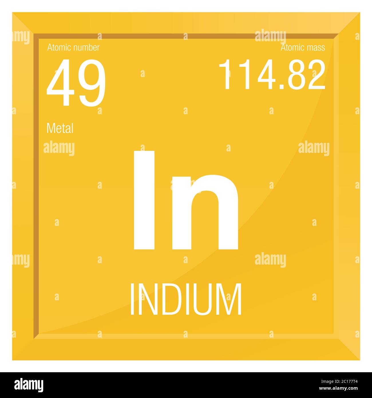 Simbolo indio. Elemento numero 49 della Tavola periodica degli elementi ...