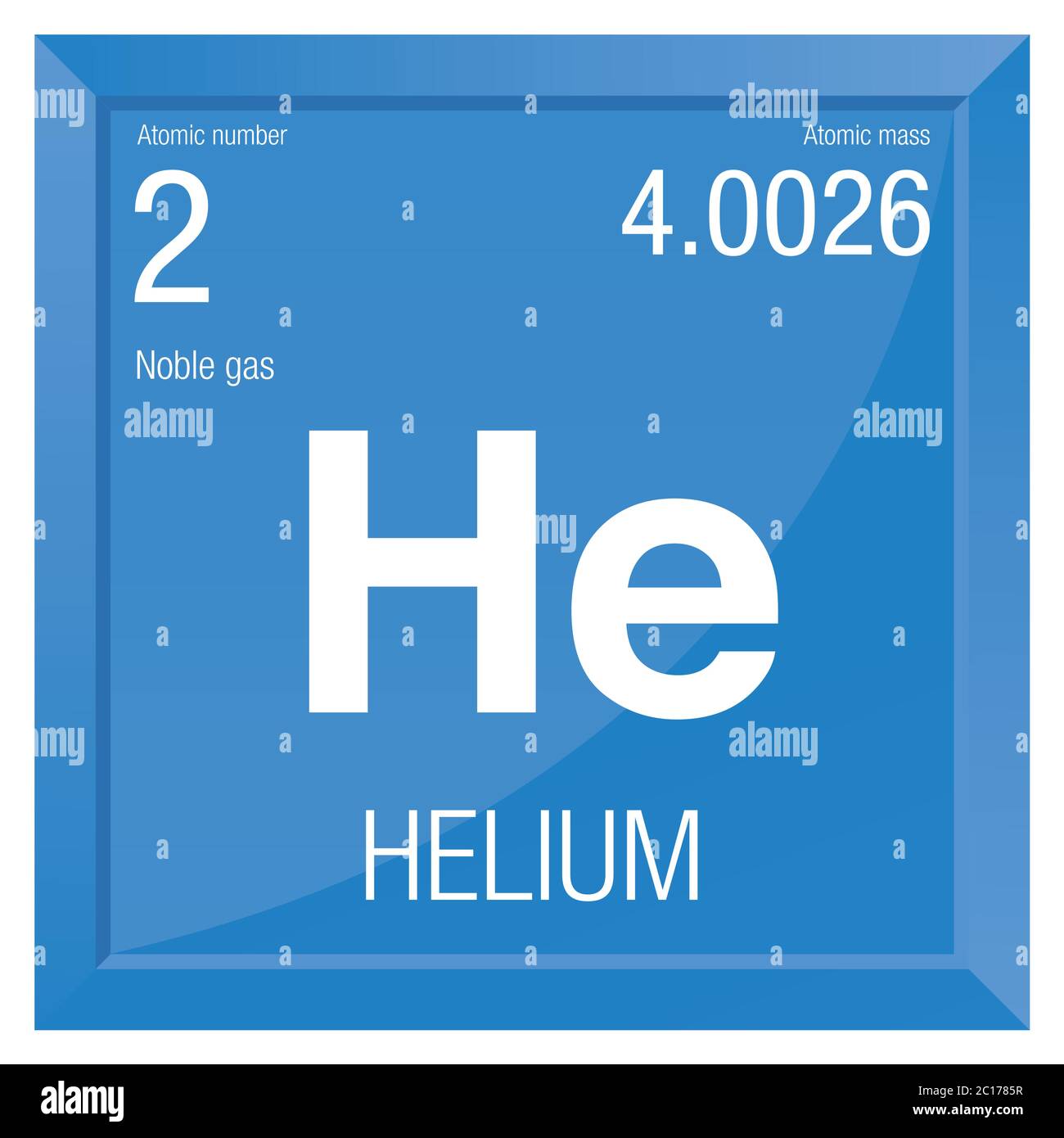 Simbolo elio. Elemento numero 2 della Tavola periodica degli elementi ...