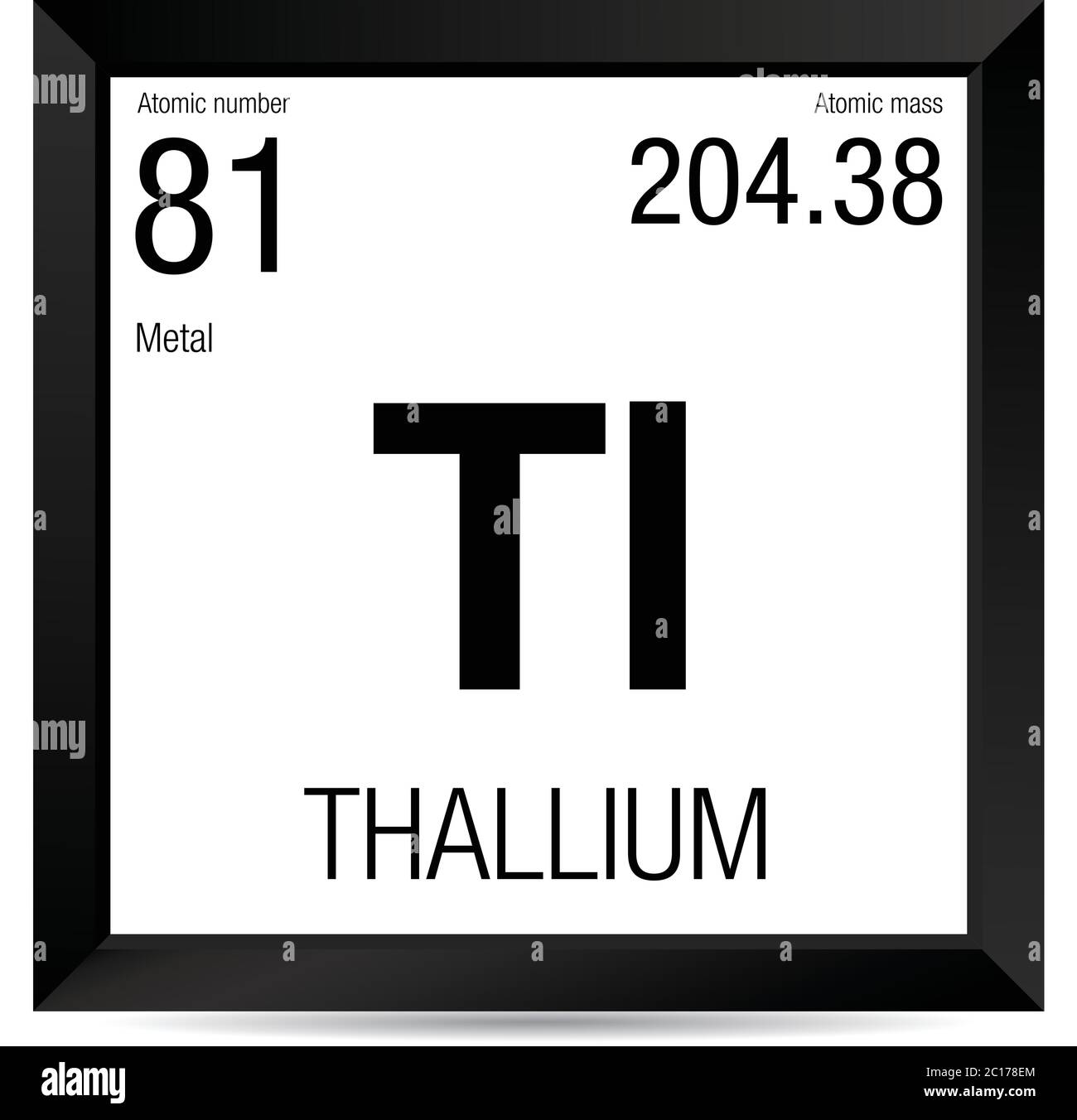 Simbolo del tallio. Elemento numero 81 della Tavola periodica degli ...