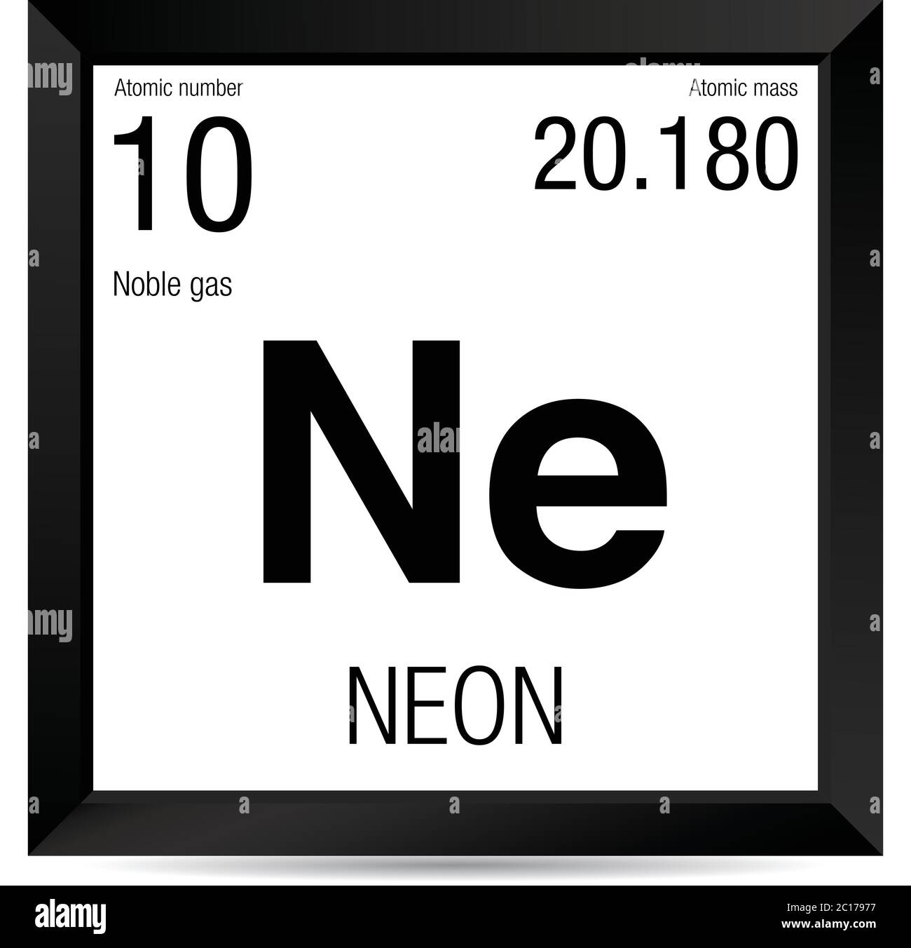 Simbolo al neon. Elemento numero 10 della Tavola periodica degli ... Simbolo al neon. Elemento numero 10 della Tavola periodica degli ...