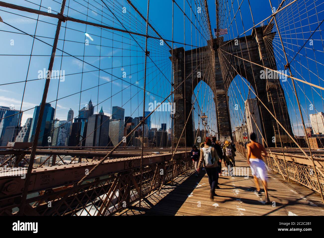 Persone e traffico ponte di brooklyn immagini e fotografie stock ad ...