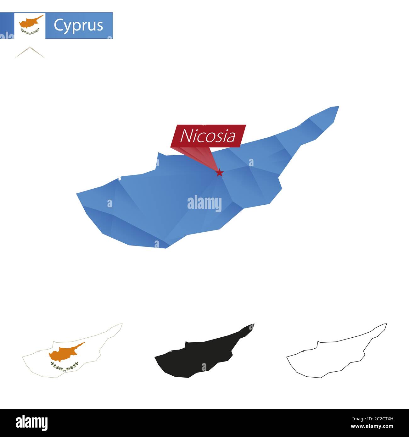 Cyprus political map capital nicosia Immagini senza sfondo e Foto Stock ...