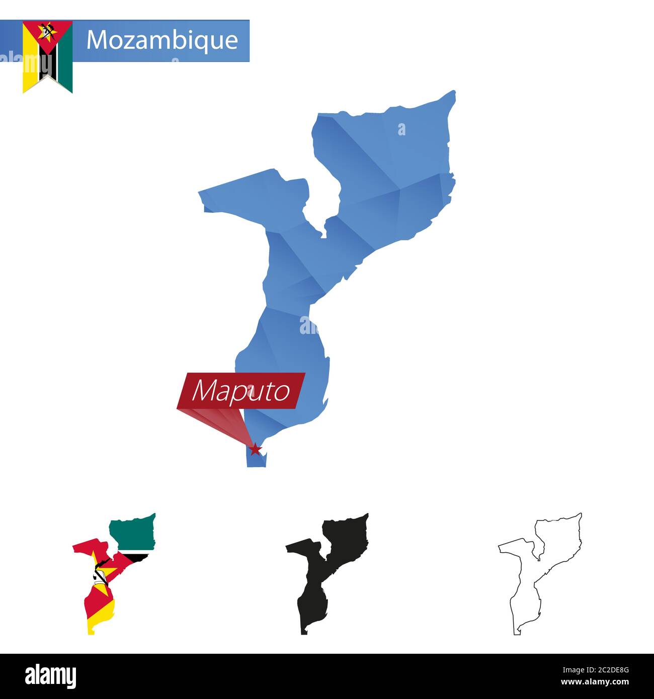 Mozambique political map capital maputo immagini e fotografie stock ad ...