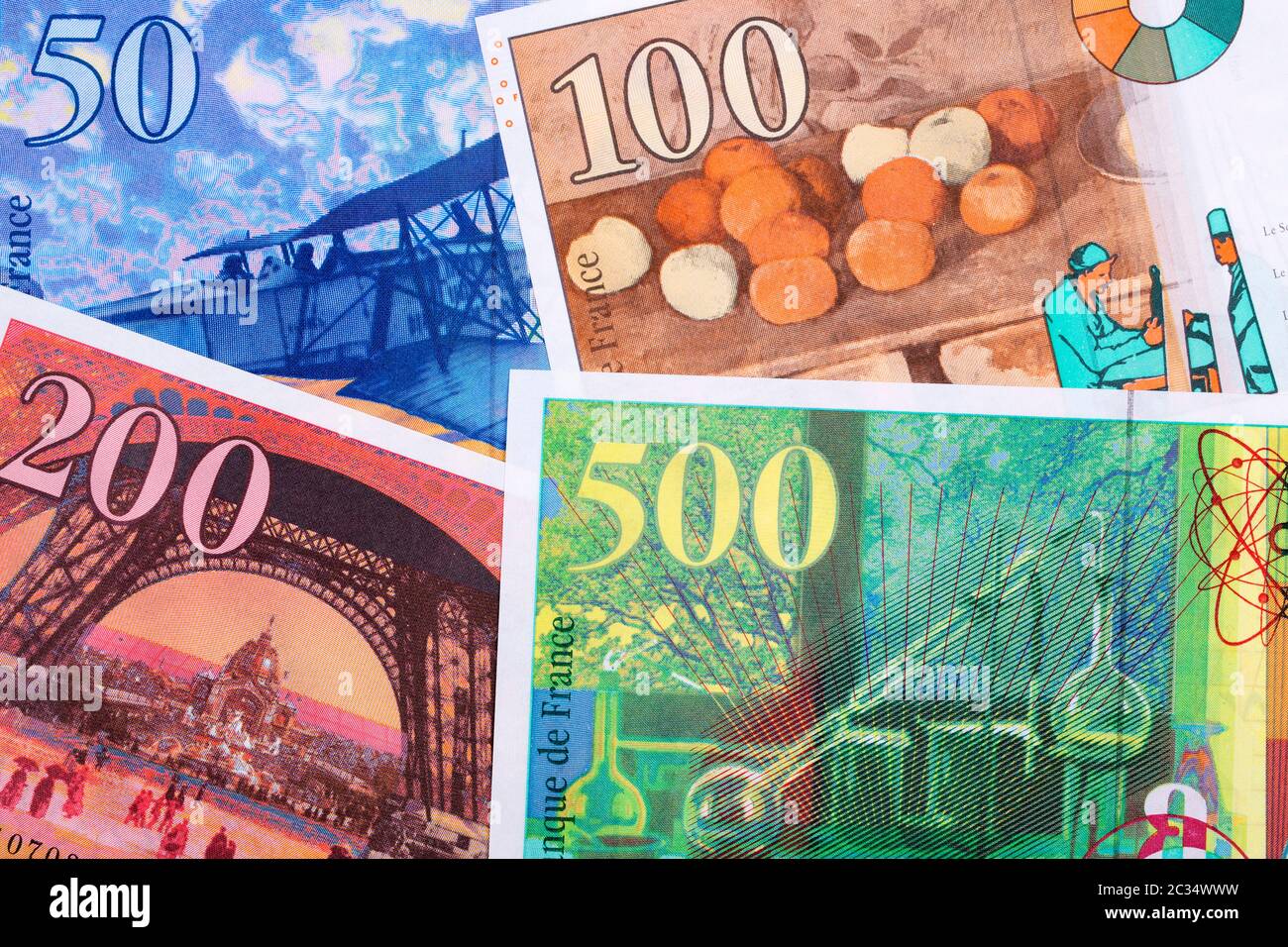 Currency banknotes france francs immagini e fotografie stock ad alta ...