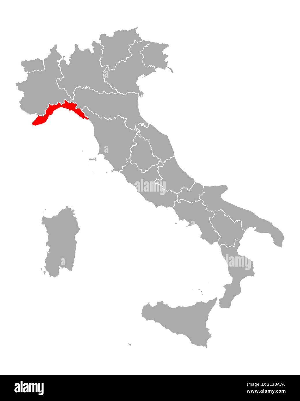 Mappa della regione liguria immagini e fotografie stock ad alta ...