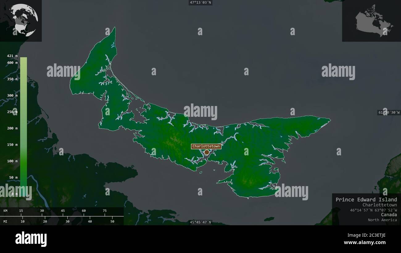 Mappa fisica del principe edward island immagini e fotografie stock ad ...
