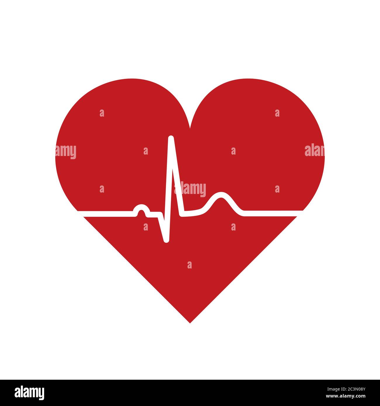 Segnale della frequenza cardiaca. Elettrocardiogramma a forma di cuore ...