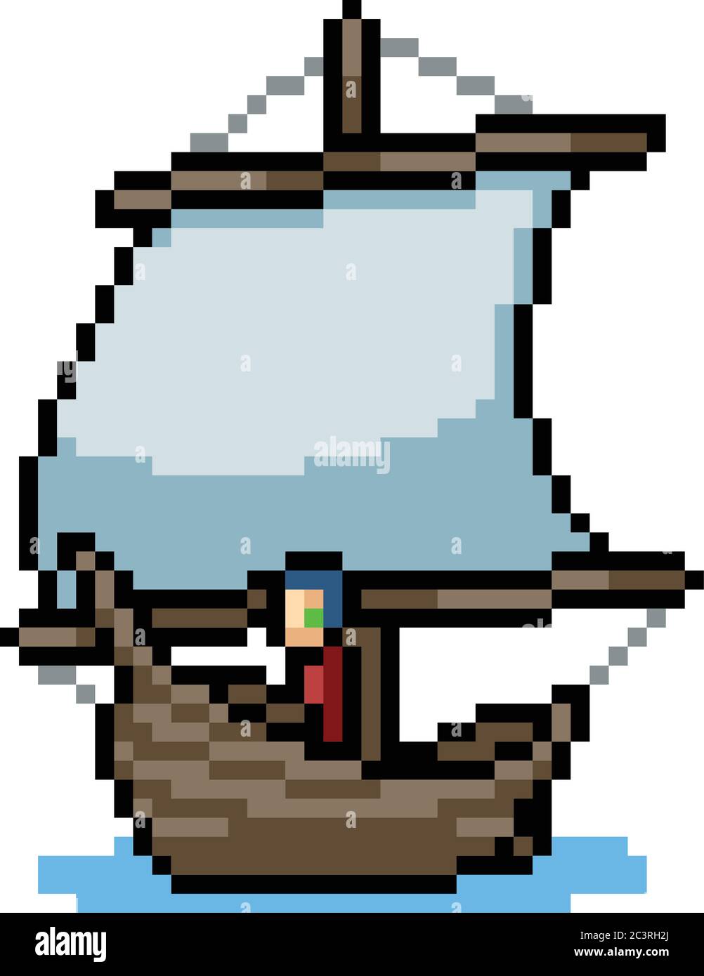 Barca pixel art Immagini Vettoriali Stock - Alamy