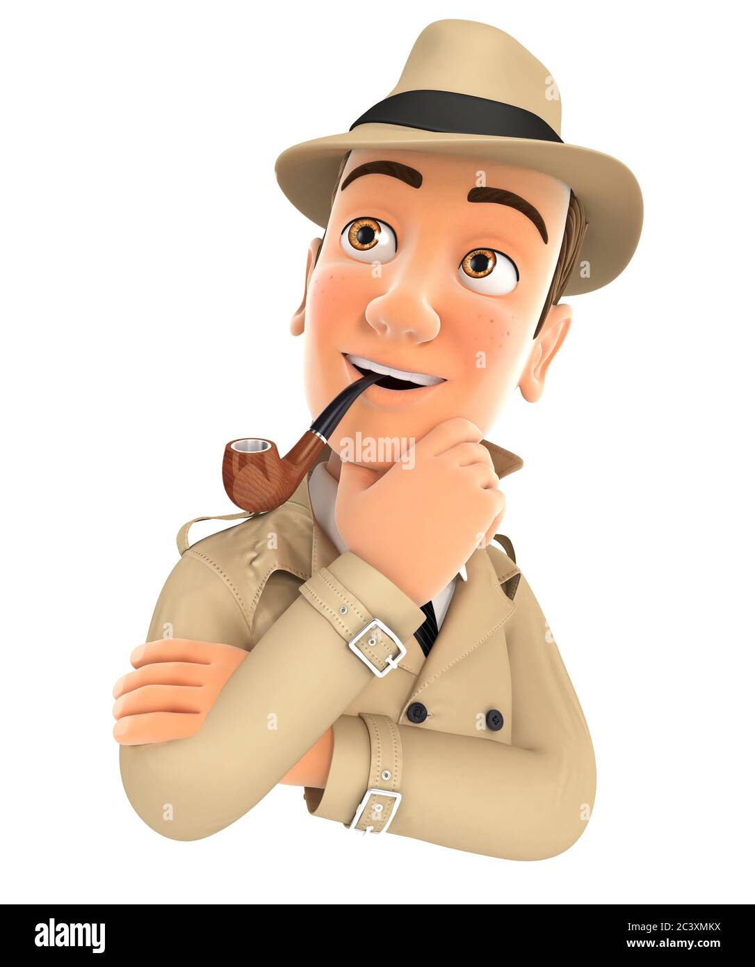 Detective pipe cartoon illustration Immagini senza sfondo e Foto Stock ...
