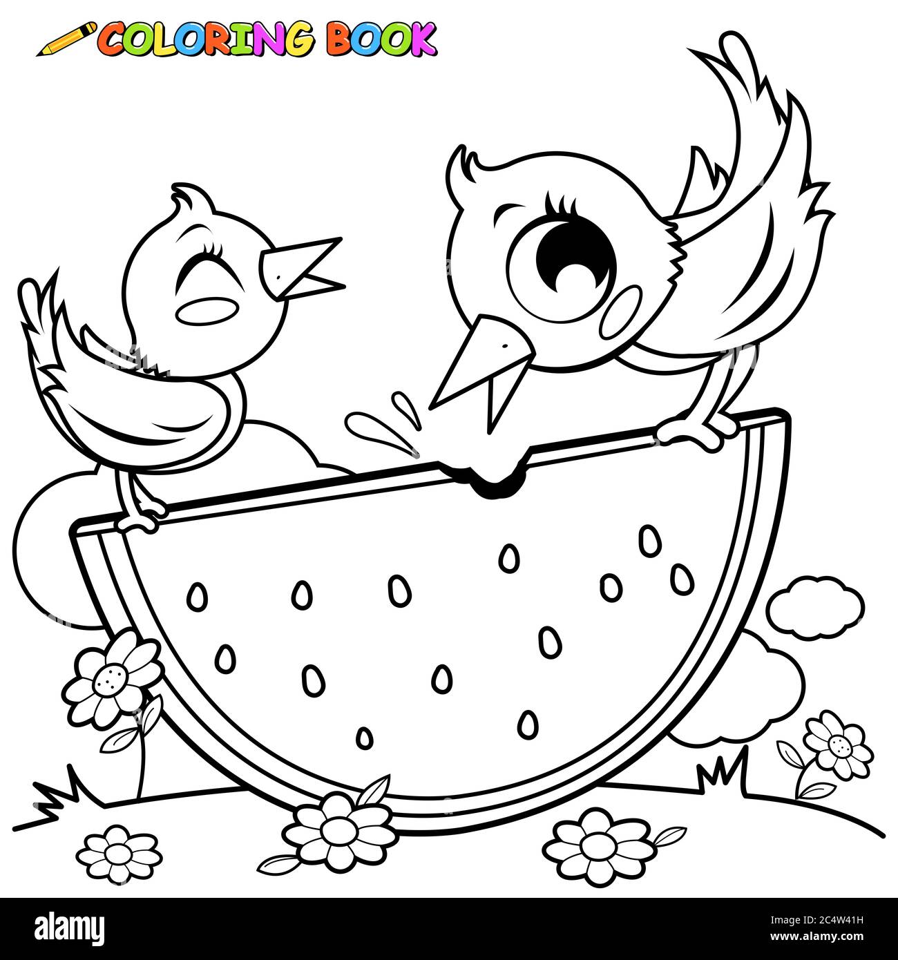 Fetta di anguria disegno da colorare Immagini senza sfondo e Foto Stock ...