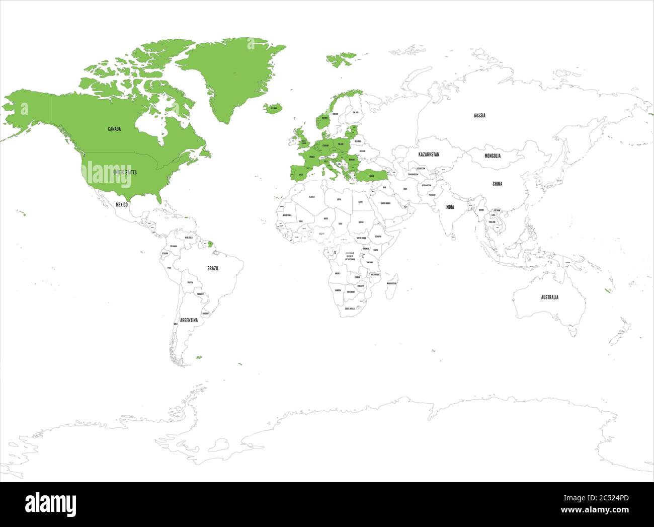 Mappa del mondo di nato immagini e fotografie stock ad alta risoluzione ...