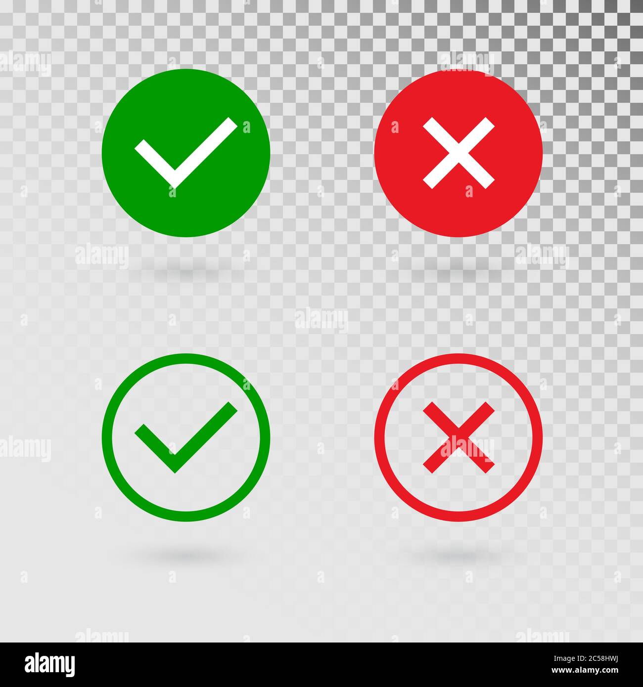 Segni di spunta impostati su sfondo trasparente. Segno di spunta verde ...