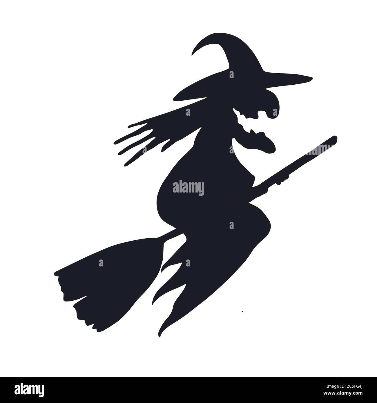 Sagoma di strega Vector Flying per la sagoma di Halloween Immagine e ...