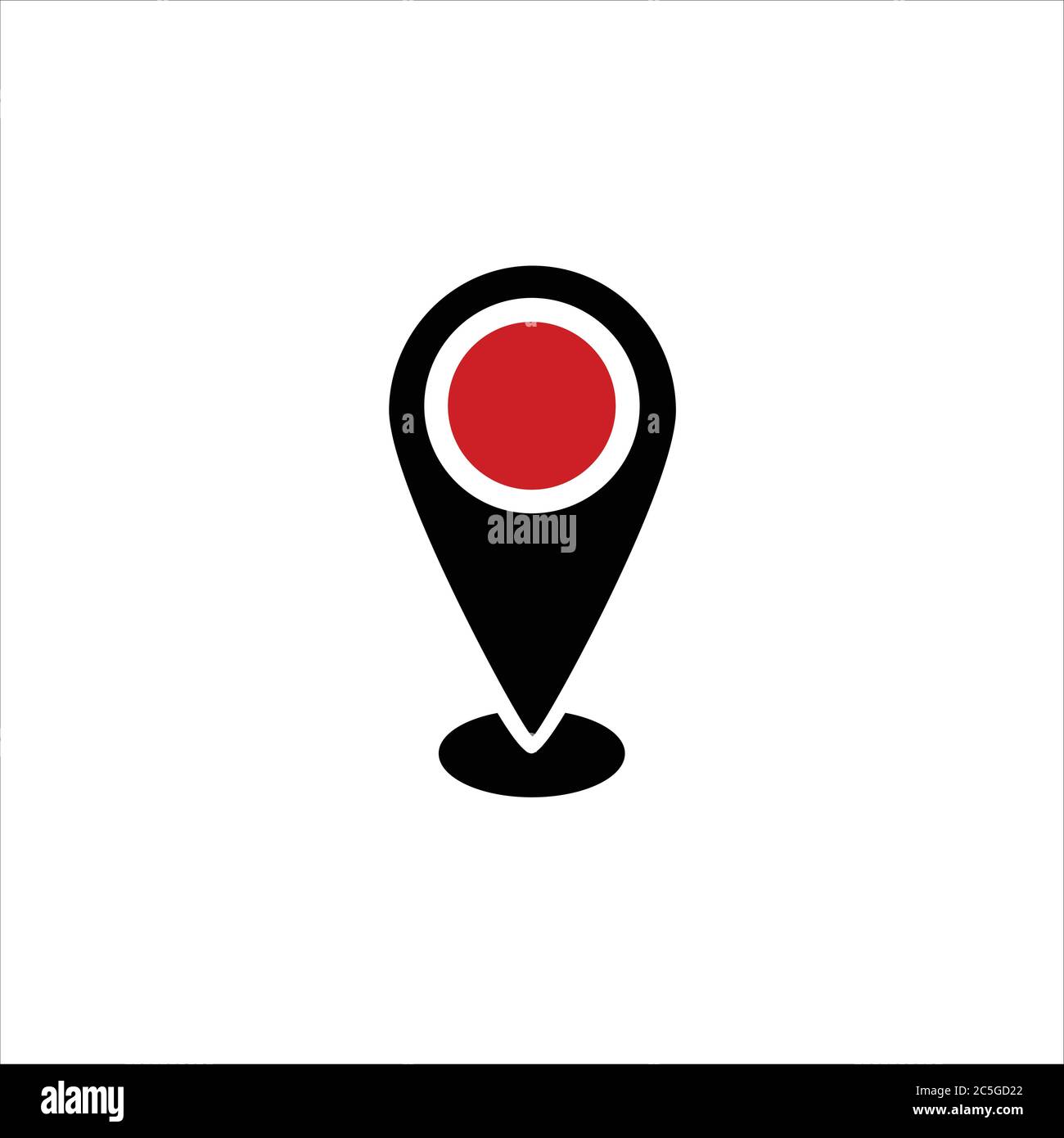 Icona puntina sulla mappa isolata su sfondo bianco. Icona puntina sulla ...