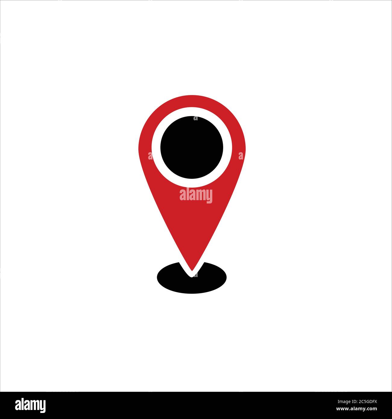 Icona puntina sulla mappa isolata su sfondo bianco. Icona puntina sulla ...
