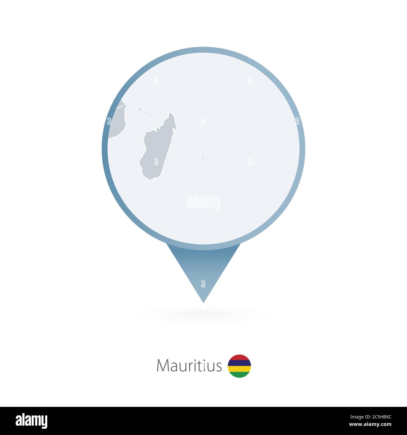 Mappa con mappa dettagliata di Mauritius e paesi vicini Immagine e ...