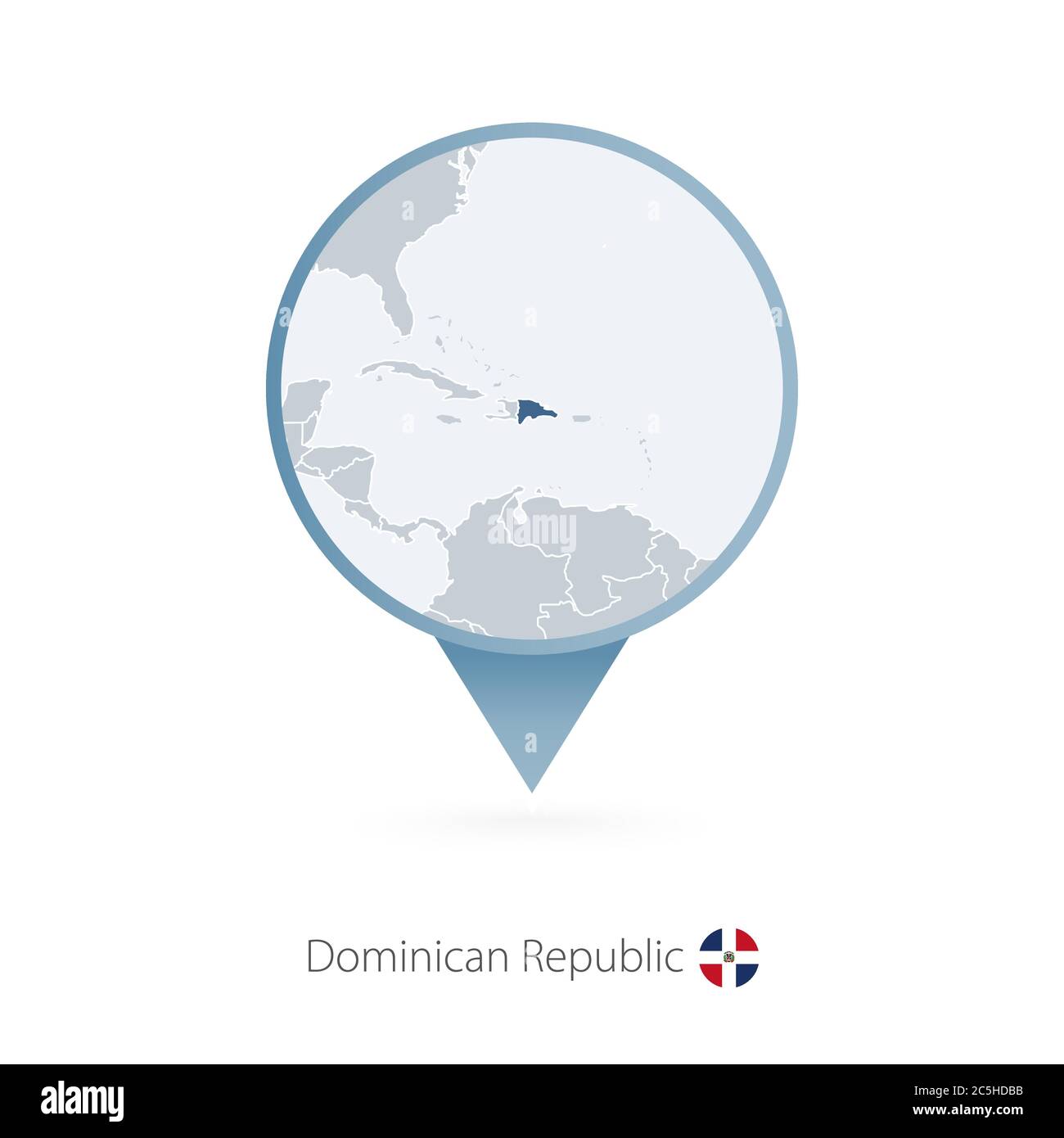 Mappa con mappa dettagliata della Repubblica Dominicana e dei paesi ...
