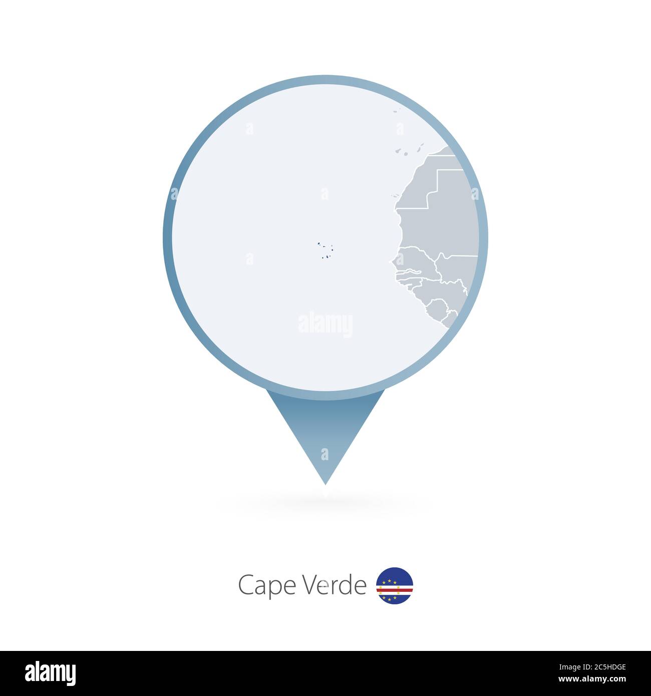 Mappa con mappa dettagliata di Capo Verde e paesi vicini Immagine e ...