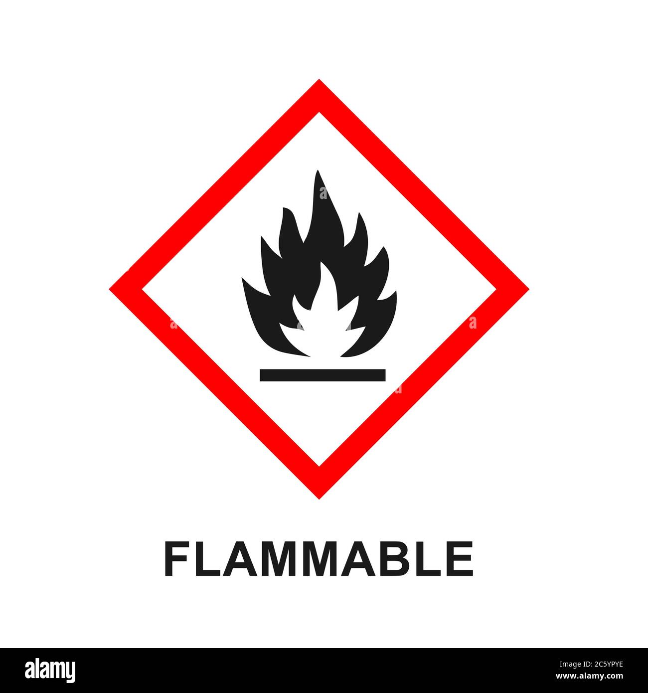 Icona imballaggio infiammabile. Simbolo del logo del fuoco di fiamma ...