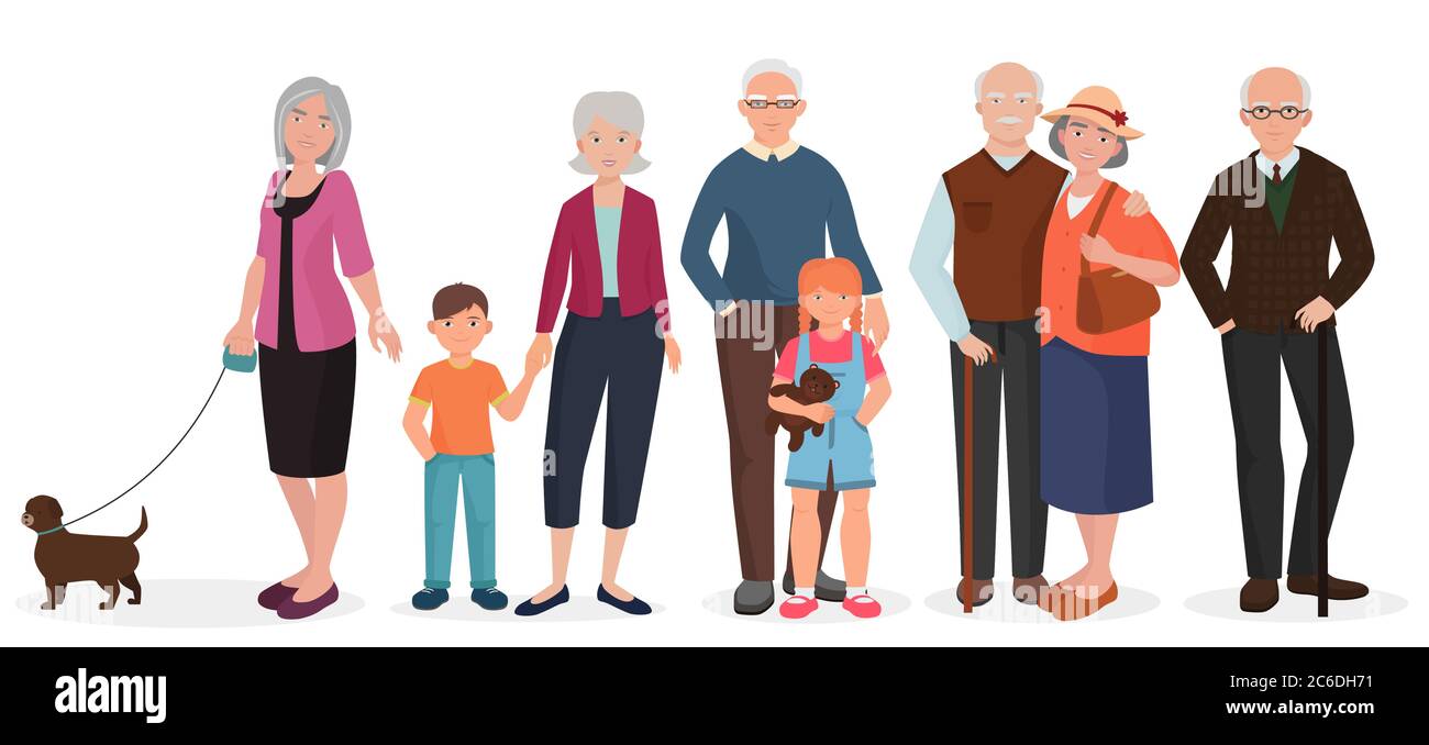 Senior cane cartoon illustration Immagini Vettoriali Stock - Alamy