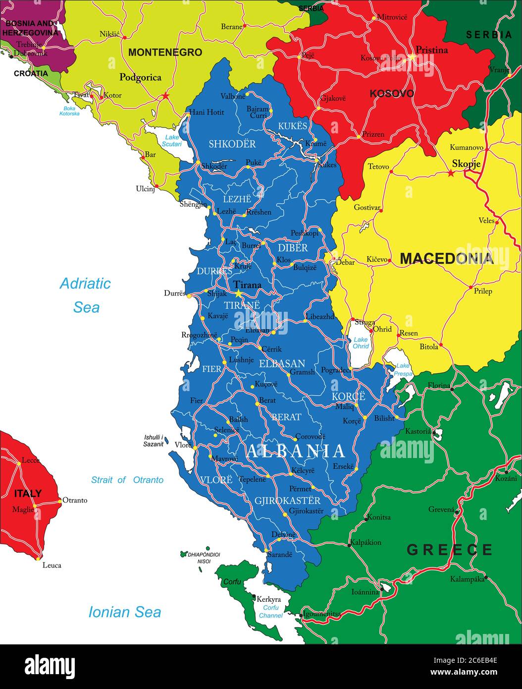 Mappa dell'albania sarande immagini e fotografie stock ad alta ...