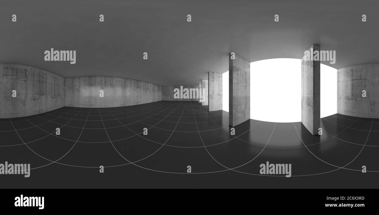 panorama equirettangolare a 360 gradi. Interno abstract vuoto di stanza ...