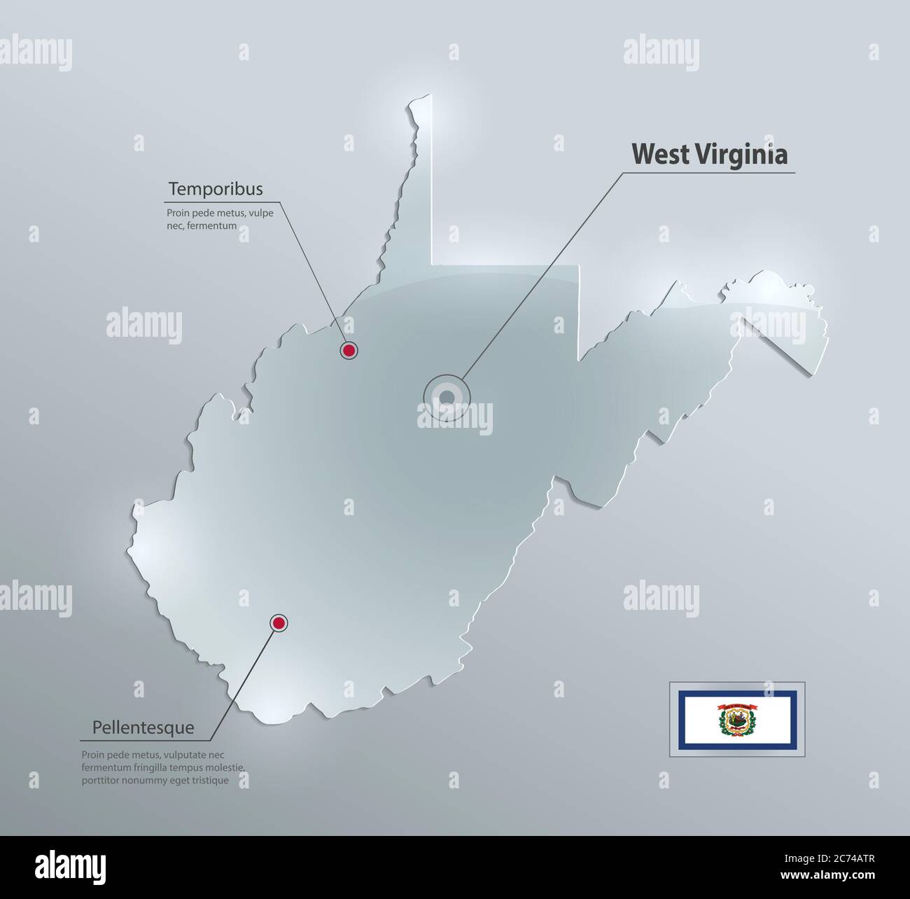 Mappa della virginia del punto ovest Immagini Vettoriali Stock - Alamy