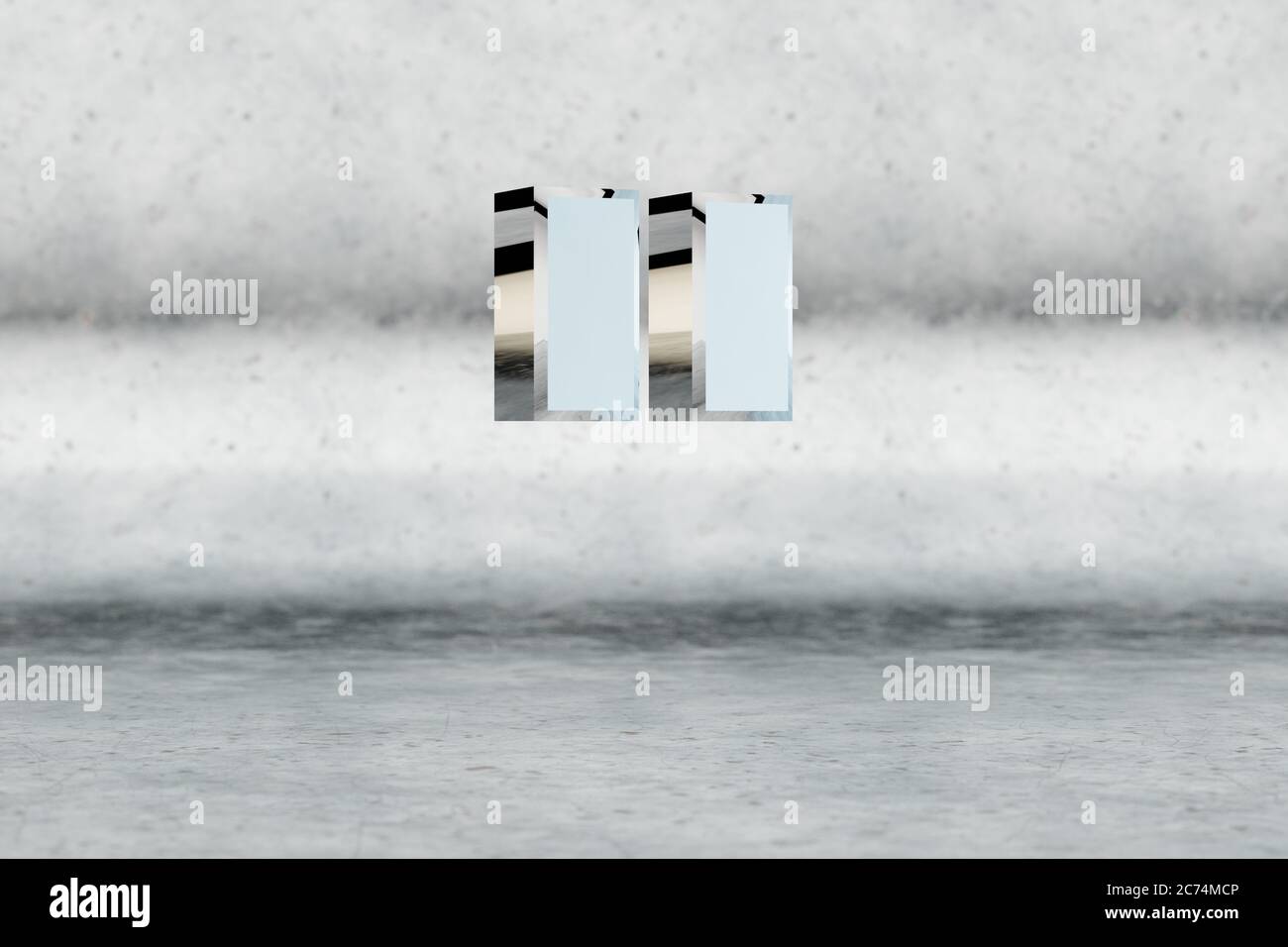 Simbolo delle virgolette doppie Chrome 3d. Cartello cromato lucido su ...